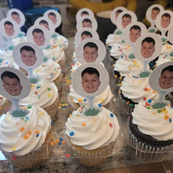Pizza Toppers | Cupcake Toppers | Photo Head | First Birthday | Cupcake ...