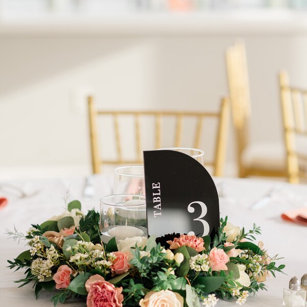 Acrylic Half Arch Table Number - Bodoni - Etsy