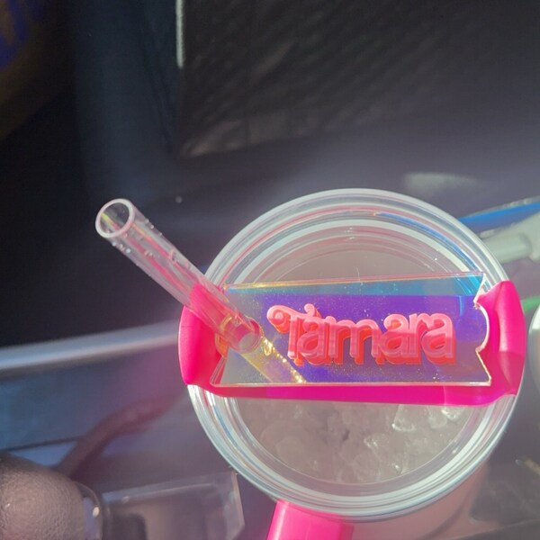 Stanley Name Plates Lid Toppers Cup Accessories Pink Blue Personalized ...