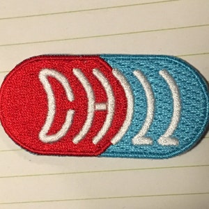 Chill Pill Embroidered Iron-on Patch - Etsy