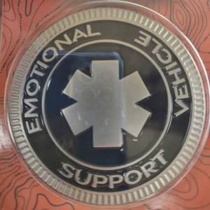 Emotional Support Vehicle Badge Metal Badge - Etsy