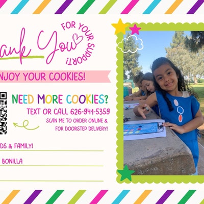 Girl Scout Cookie Thank You Tag Template, Editable Printable Girl Scout ...