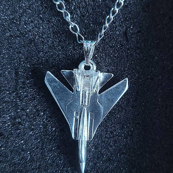 Fighter Jet Necklace: Silver Toned Pilot Gift, Military Jewelry - Etsy