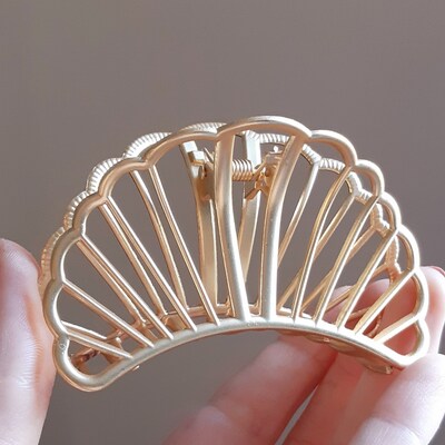 Moon Hair Claw Clip for Women, Large Metal Hair Jew Clamp, Silver ...