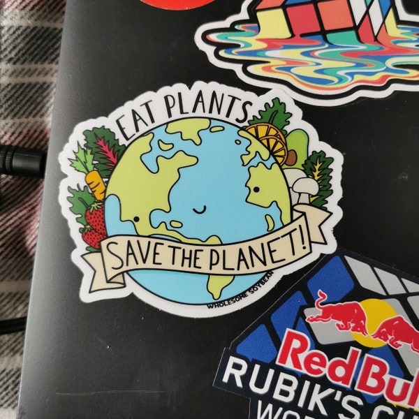 Earth Day Vegan Activism Sticker-"eat Plants"- Herbivore Sticker, Plant ...