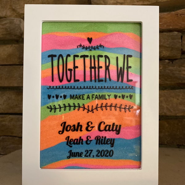 Blended Family Sand Ceremony Set, Together We Make a Family Shadow Box ...