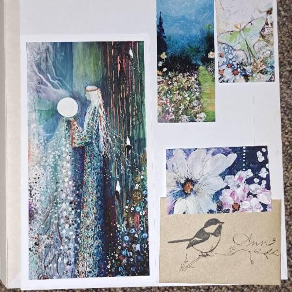 Original Collage Art by Manda Marble, Moth Artwork, Luna Moth Moon ...
