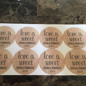 Love is Sweet, Wedding Stickers, Wedding Favors, Wedding Favor Stickers ...