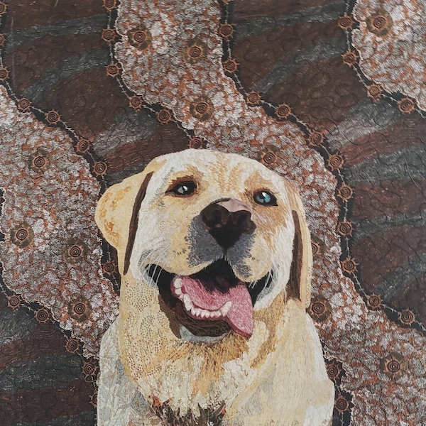 Yellow Lab Fabric Collage Pattern - Etsy