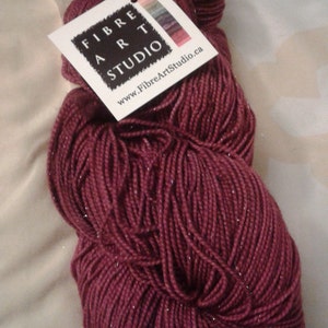 Hand Dyed Sparkle Yarn Deep Magenta Pink Semi Solid Yarn | Etsy