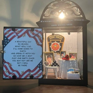 Police Officer Memorial Lighted Lantern Back the Blue Forever - Etsy