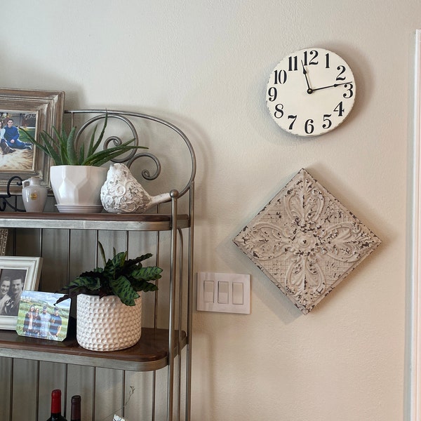 10 Inch Farmhouse Clock, Small Rustic Clock, Wooden Wall Clock, Rustic ...