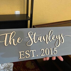 Last Name Sign Custom Wood Sign Established Sign | Etsy