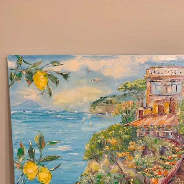 Italy Painting Lemon Original Art Christmas Gifts Impasto Oil Painting ...