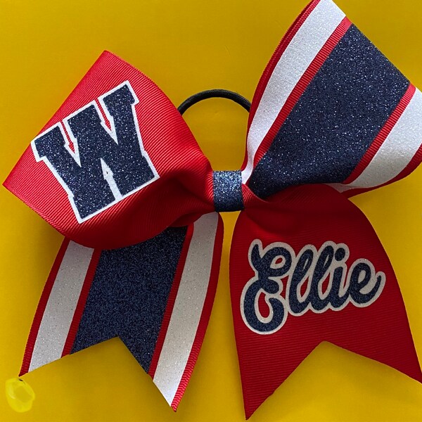 Custom Stripes and Tails Cheer Cheerleading Bow - Etsy