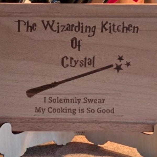 The Wizarding Kitchen of Personalized Wizard Quote Cutting Board 'eat ...