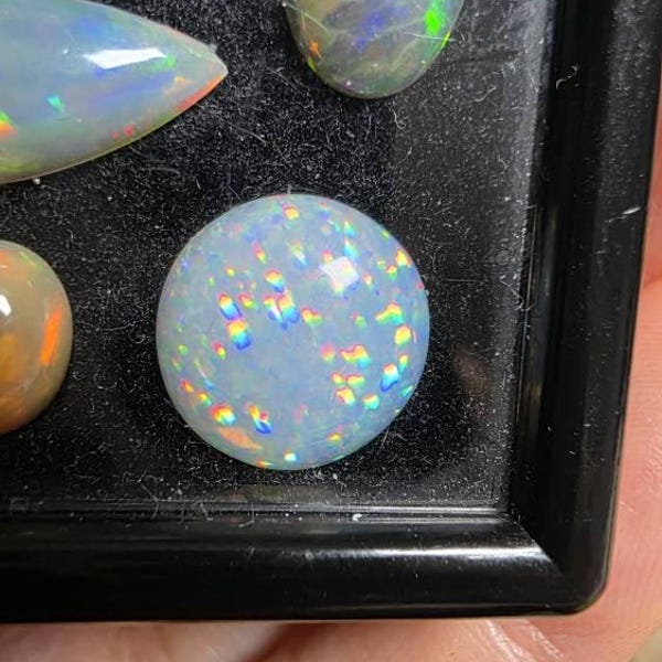 Top Quaility Galaxy Fire Ethiopian Opal Oval Shape 8.10 Carat Ethiopian Opal Cabochon Gemstone ...
