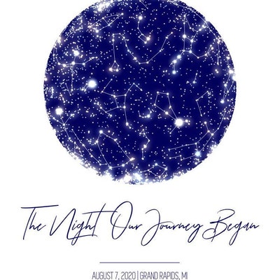 Custom Night Sky Star Map by Date Printable Wedding Gift - Etsy