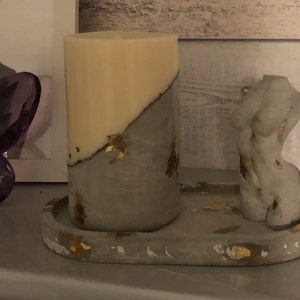 Large Female Torso Goddess Sculpture Gift Set Concrete Candle Concrete ...