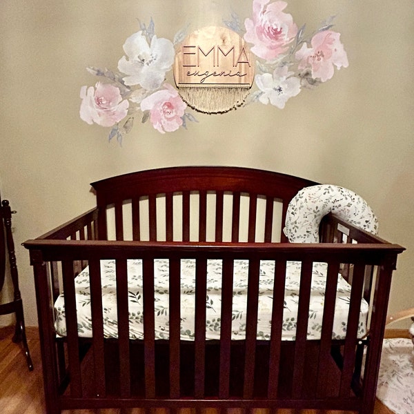 DELANEY Single FLOWERS Blush Pink Nursery Flower Décor Removable Wall ...