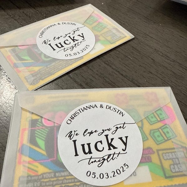 20 Custom Wedding Lottery Favor Stickers for Lotto Ticket Favor ...