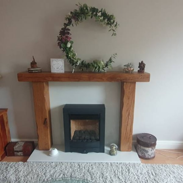 Solid Oak Mantel Beam -all Sizes Oiled Pre-drilled Free Fixings ...