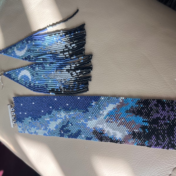 Aurora Borealis North Pole Seed Bead Fringe Earring Pattern, Northern ...