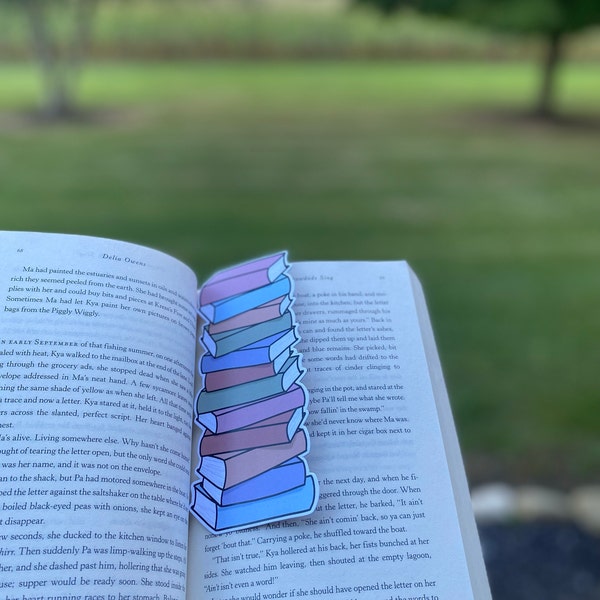 Book Stack Bookmark | Book Tracker Bookmark | Unique Bookmark for Book ...