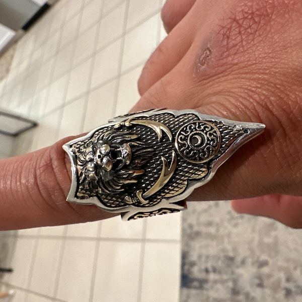 Modern Thumb Men Ring, Archer Thumb Ring, Mens Handmade Ring, 925 ...