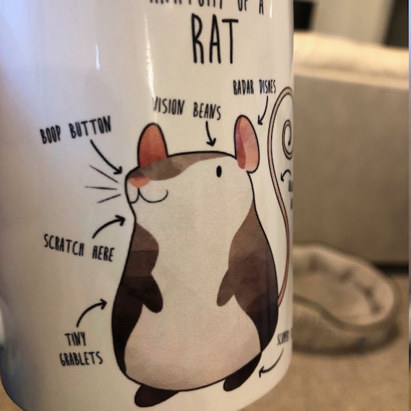 Rat Coffee Mug, Cute Rat Gift, Rat Lover, Rat Cup, Gift for Her, Him ...