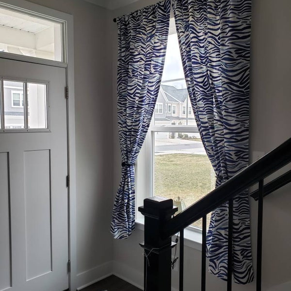 Commodore Blue Curtains- Drapery Panel Pair- Premier Prints Modern Blue ...