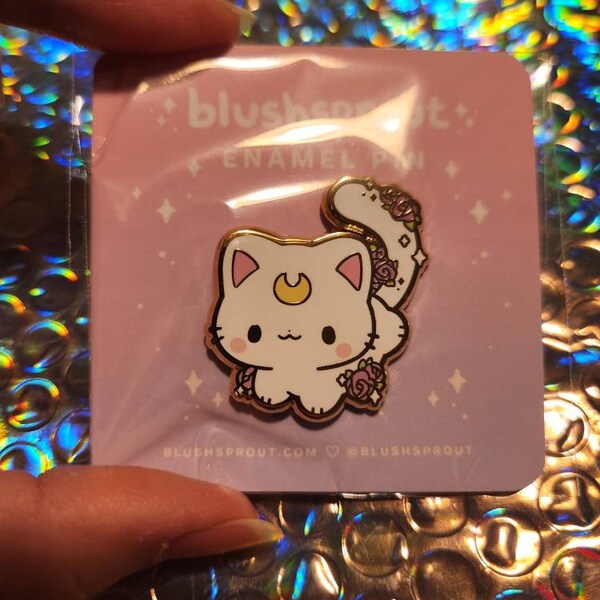 Moon Girls Anime Enamel Pins | Cute Kawaii Chibi Magical Girl Cat Luna ...