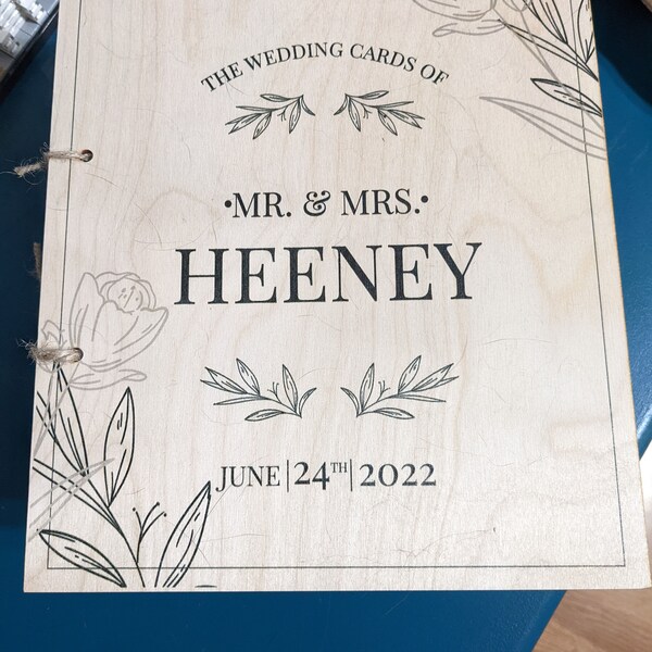 Floral Wedding Card Book Wedding Card Keepsake Personalised Wedding ...