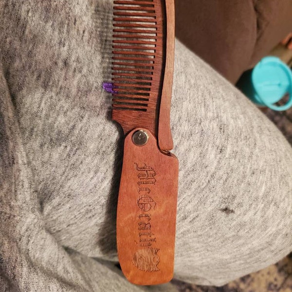 Engraved Beard Comb - Wooden Comb - Personalized Beard Brush - Beard ...