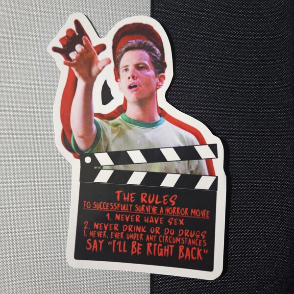 Rules to Survive a Horror STICKER -RANDY~SCREAM Fan Inspired! - Etsy