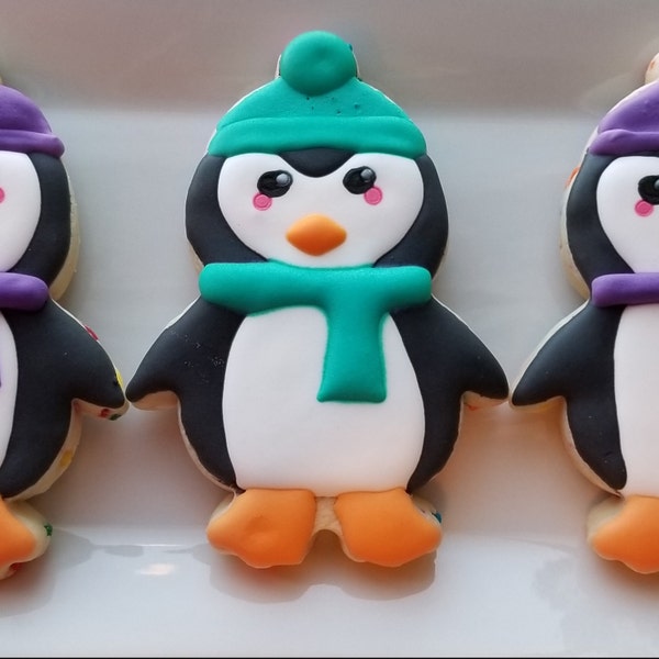 Penguin #2 With S Stocking Cap Cookie Cutter and Fondant Cutter and ...