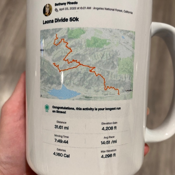 Strava Map Coffee Mug, Runner Mug Gift, Custom Running Sport Activity ...
