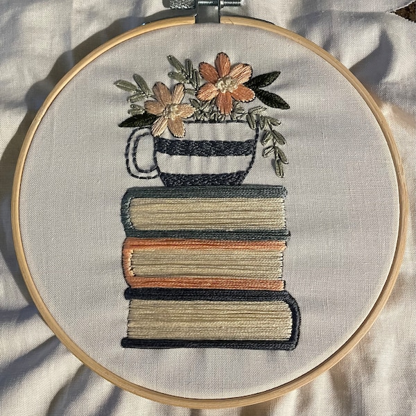 Full Embroidery Kit, Shelf Love Hand Embroidery Pattern, Beginner ...