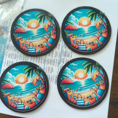 Wave Patch Simple Beach Ocean Embroidered Iron on Patches Custom ...