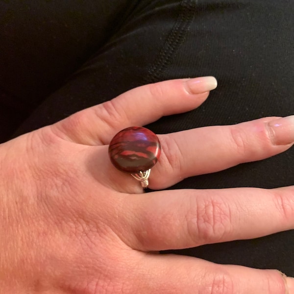 Dark Red Ring. Elegant Red Handmade Ring. Jewelry Rings, Cocktail Rings ...