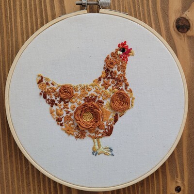 Digital PDF Pattern Farm Floral Chicken, PDF Guide, Instant Download ...