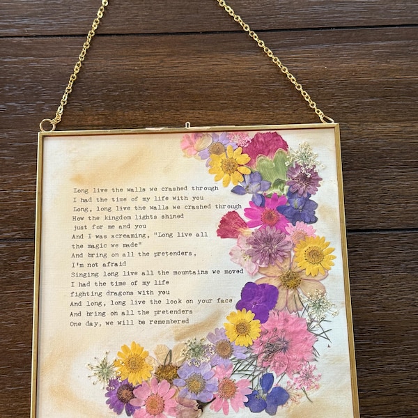 The Beatles Fan Art, Blackbird Fan Art, Wall Hanging, Pressed Flowers ...