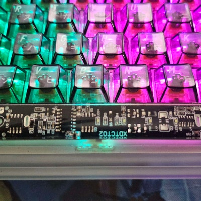 Custom Artisan Gaming Keycaps Silver Foils Resin Backlit Keycap ...
