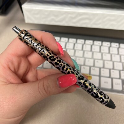 Leopard Glitter Pen/ Gel Epoxy Pens/ Custom Pens - Etsy