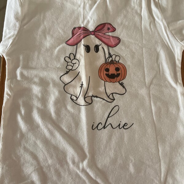 Personalized Girls Halloween Shirt - Girls Ghost Name Toddler Shirt ...