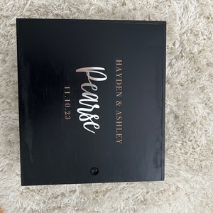 Personalized Wedding Card Drop Box Engraved Slidetop Wood Box With Card ...