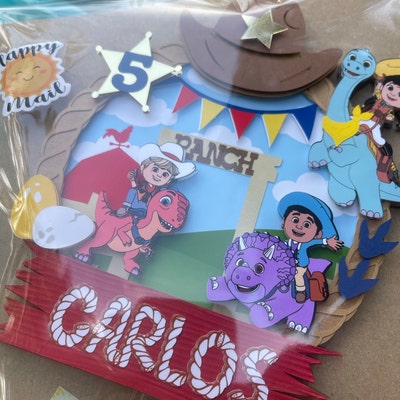 Dino Ranch Cake Topperdino Ranchdino Ranch Birthday Decorationsdino ...