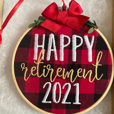 Happy Retirement Christmas Hoop Ornament Retirement Gift - Etsy