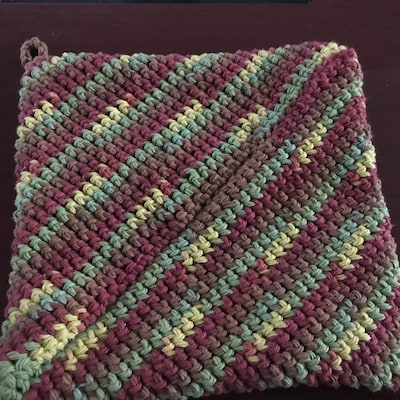 POTHOLDER PDF PATTERN Crochet Double Sided Potholder Pattern Instant ...