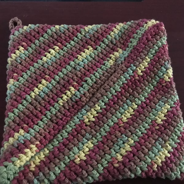 POTHOLDER PDF PATTERN Crochet Double Sided Potholder Pattern Instant ...